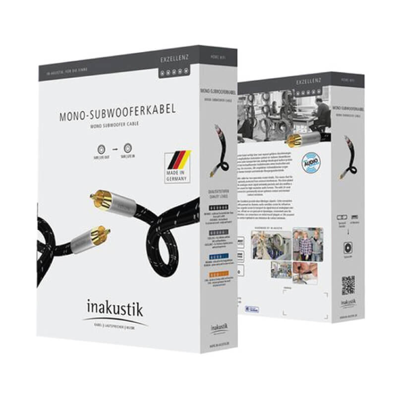 Inakustik Excellence 3.0m Mono-Subwoofer Cable - Pacific Hi Fi