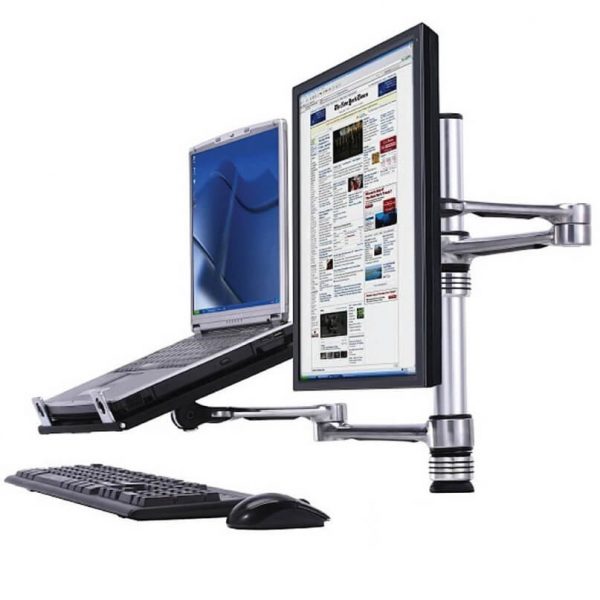 Visidec VF-AT-NBC Single Display Desk Mount with Additional Notebook ...