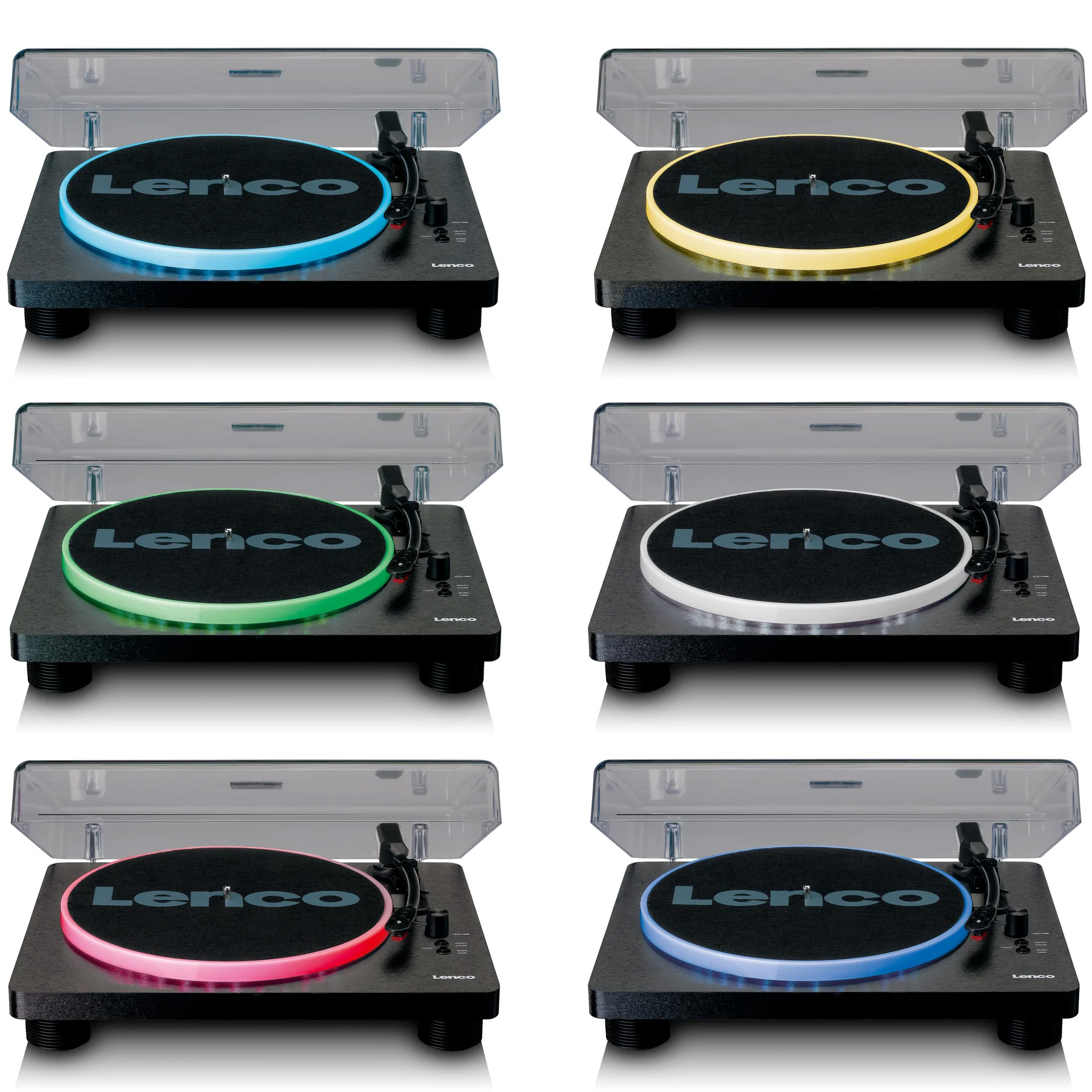 Lenco LS-50LED Turntable with PC Encoding, Speakers and LED Lights ...