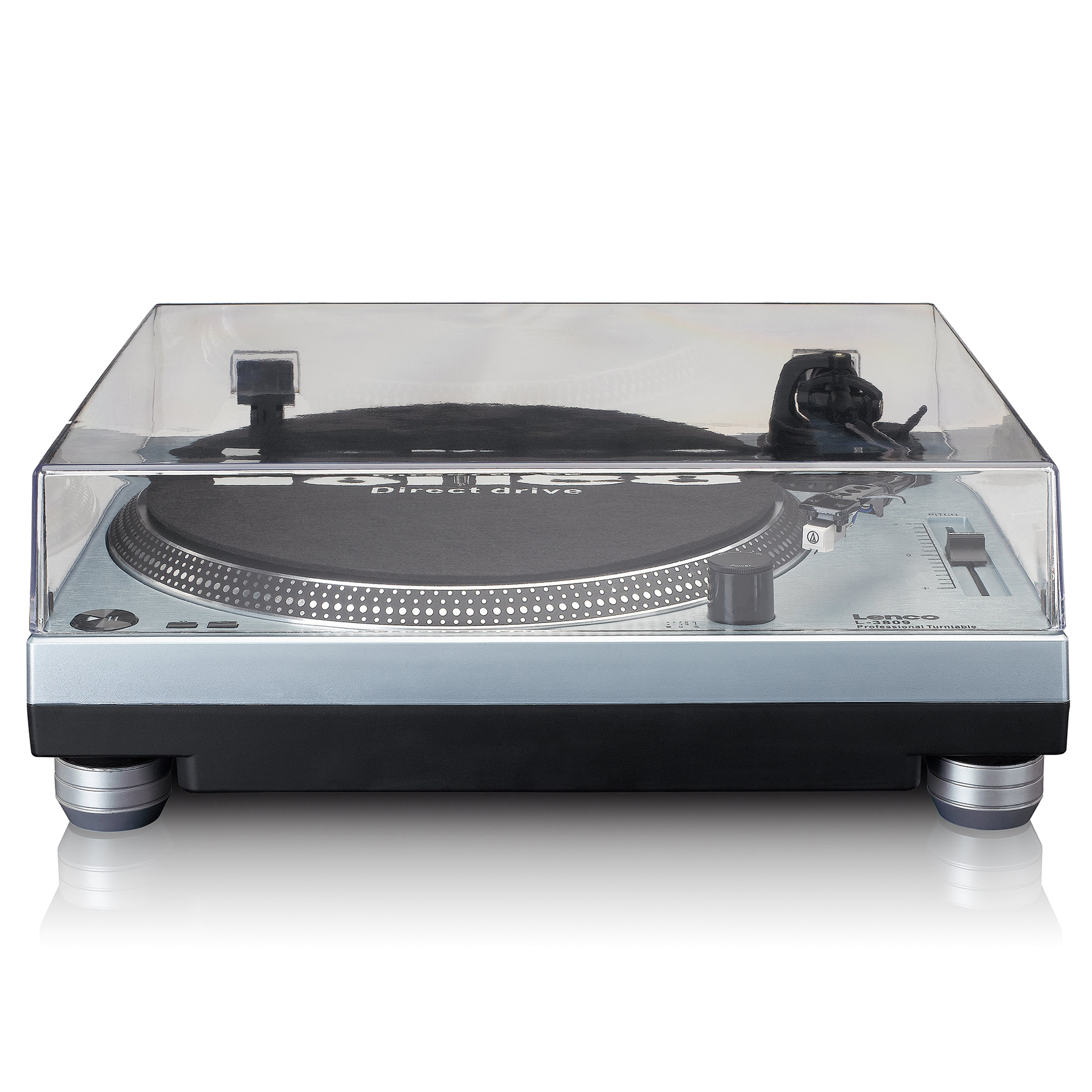 Lenco Direct-Drive Turntable - Metallic - Pacific Hi Fi