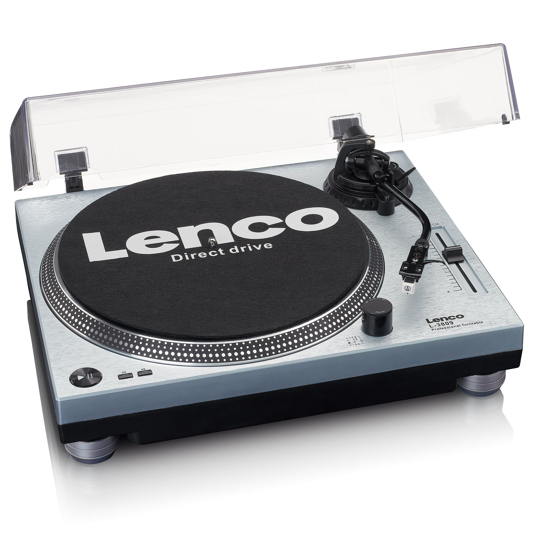 Lenco Direct-Drive Turntable - Metallic - Pacific Hi Fi