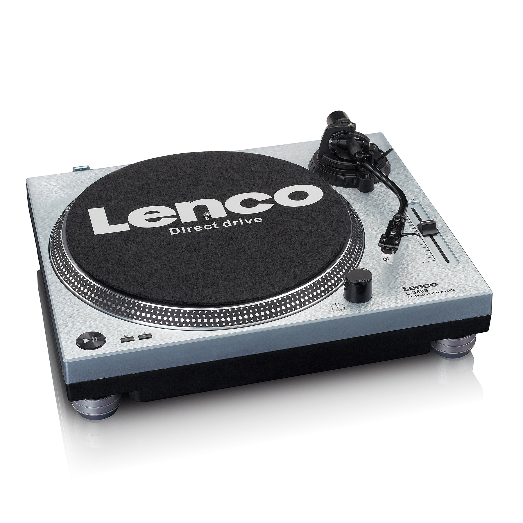 Lenco Direct-Drive Turntable - Metallic - Pacific Hi Fi