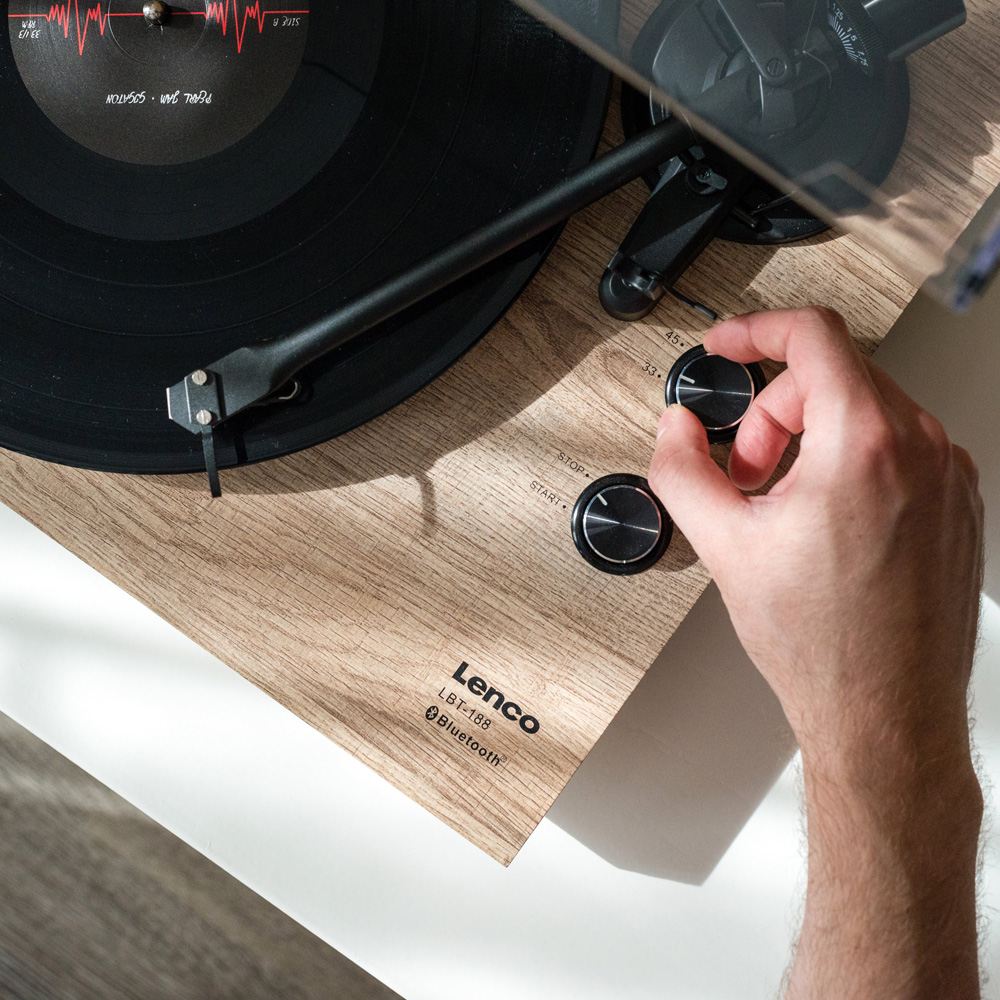 Lenco Turntable with Bluetooth - Pine - Pacific Hi Fi