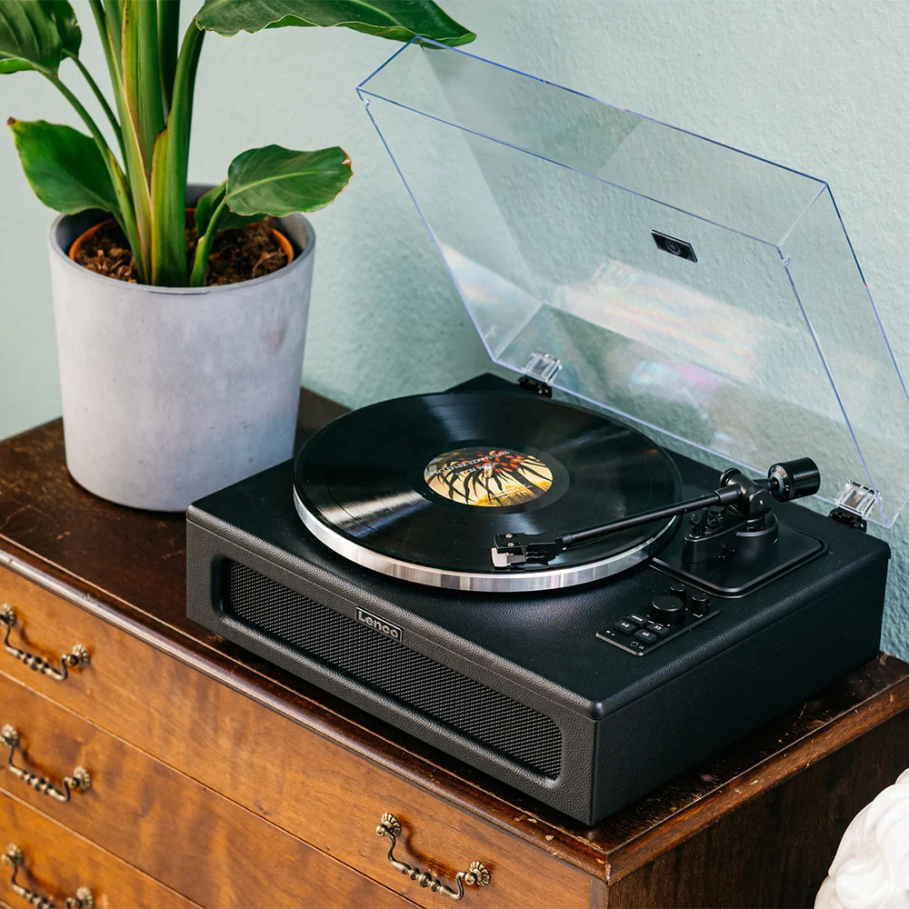 Lenco Turntable with 4 Built-In Speakers - Black - Pacific Hi Fi