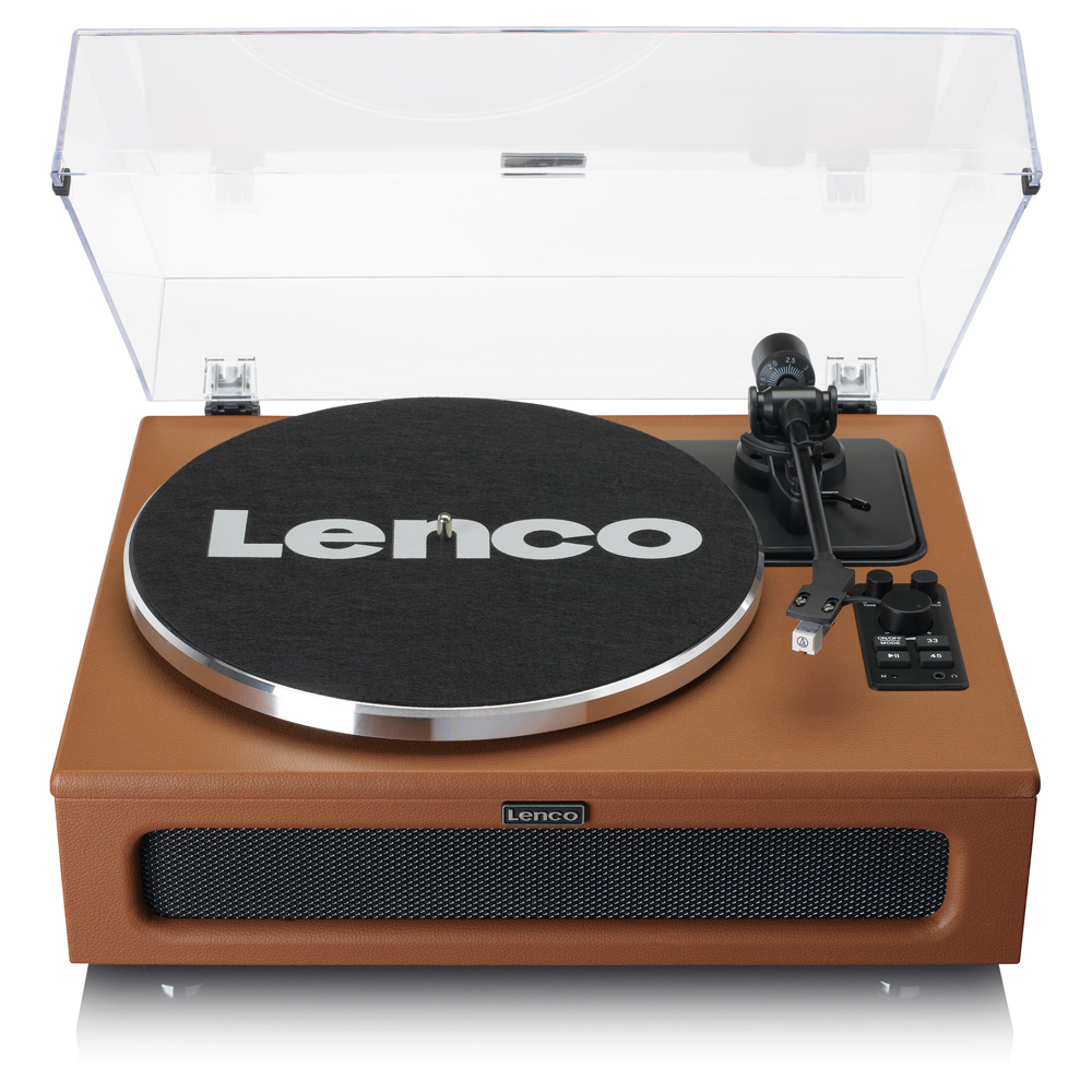 Lenco Turntable with 4 Built-In Speakers - Brown - Pacific Hi Fi