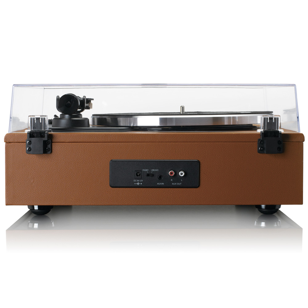 Lenco Turntable with 4 Built-In Speakers - Brown - Pacific Hi Fi