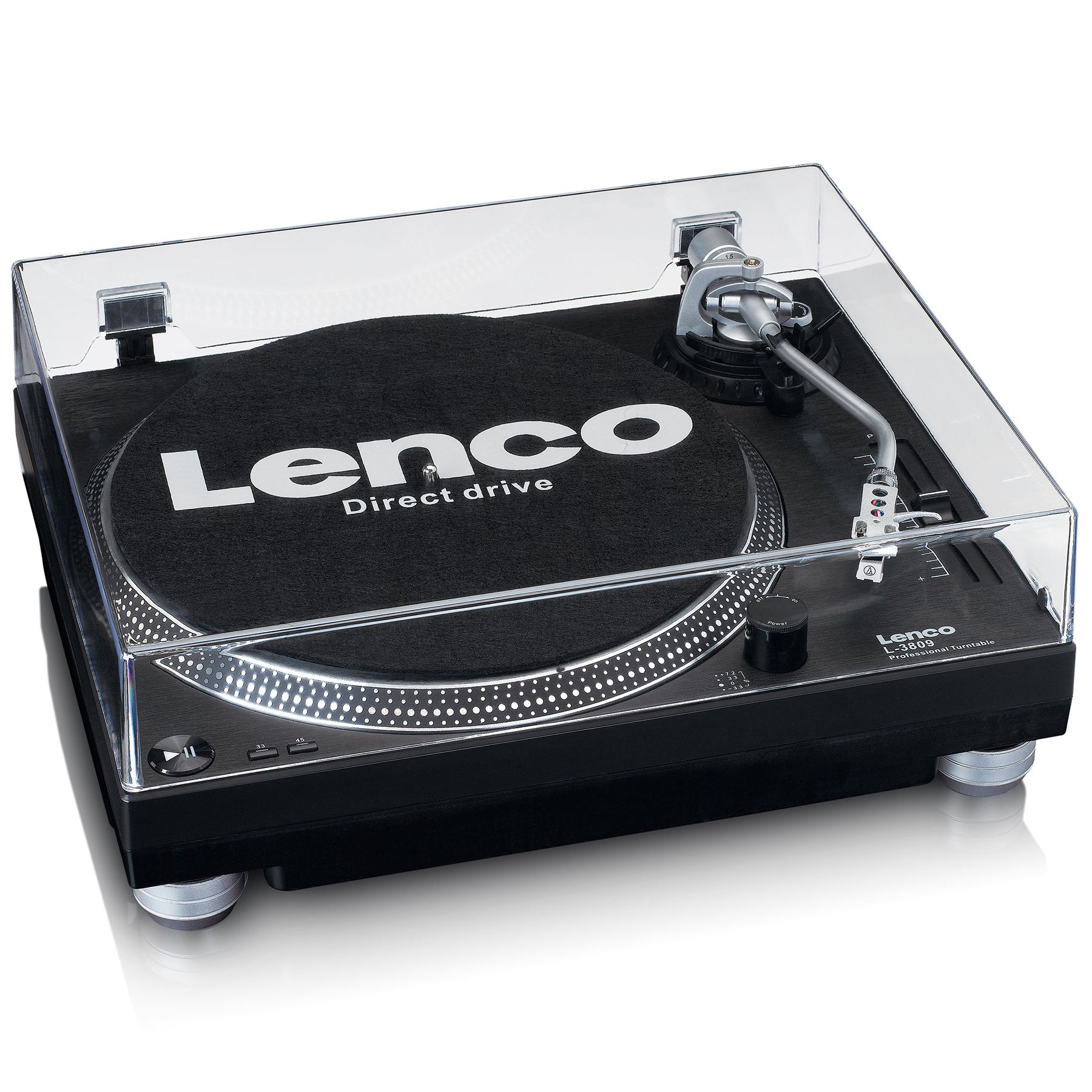Lenco Direct-Drive Turntable - Black - Pacific Hi Fi
