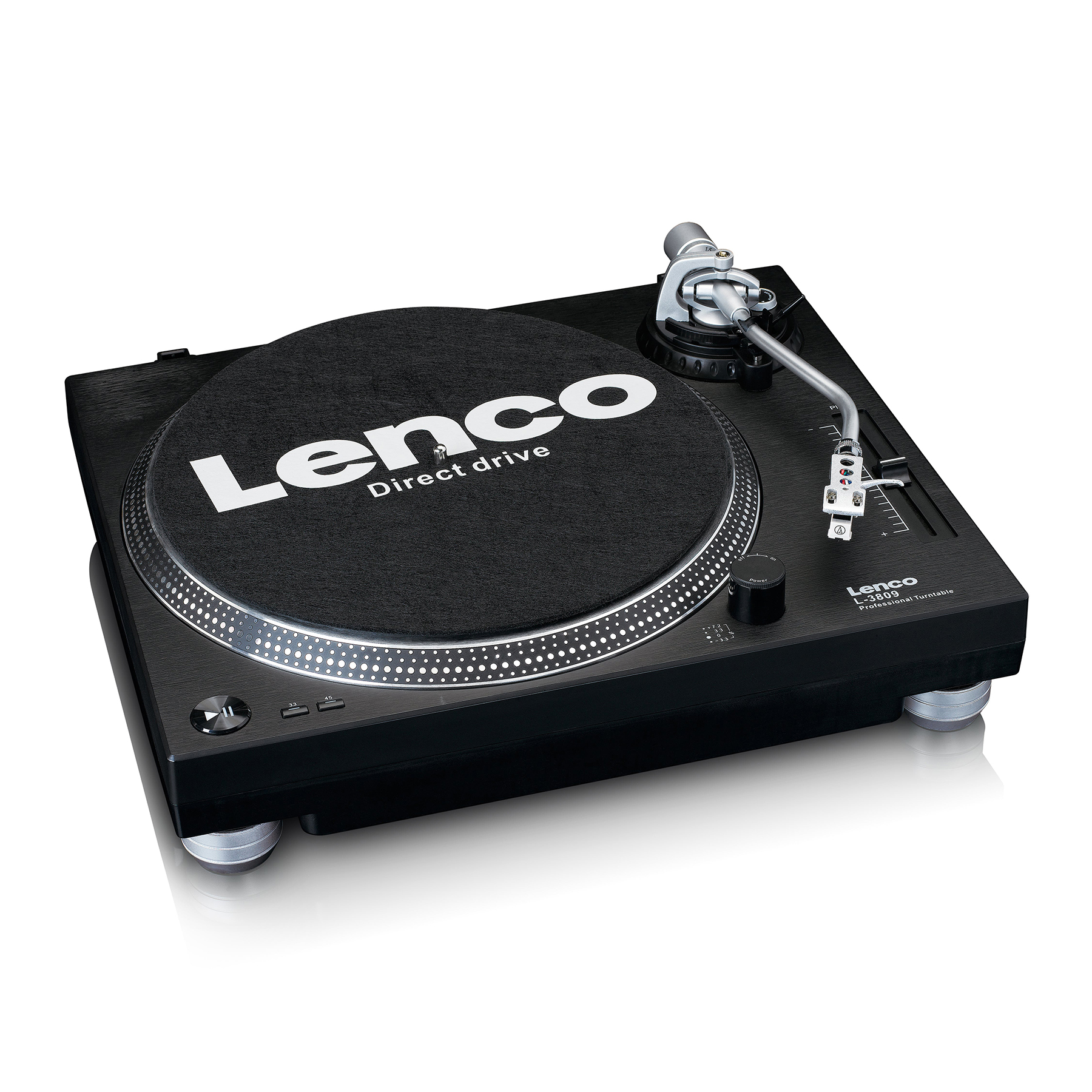 Lenco Direct-Drive Turntable - Black - Pacific Hi Fi