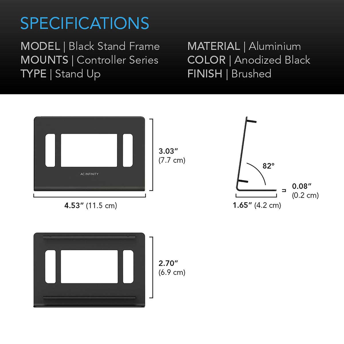 AC Infinity Black Controller Stand - Pacific Hi Fi