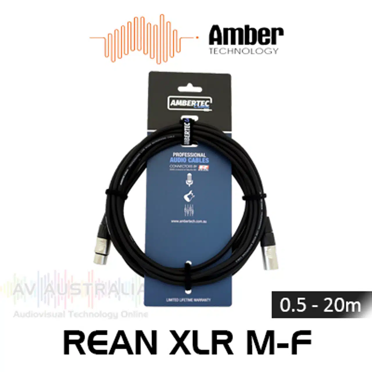 Ambertec Microphone Cable REAN XLR Male to Female - Pacific Hi Fi