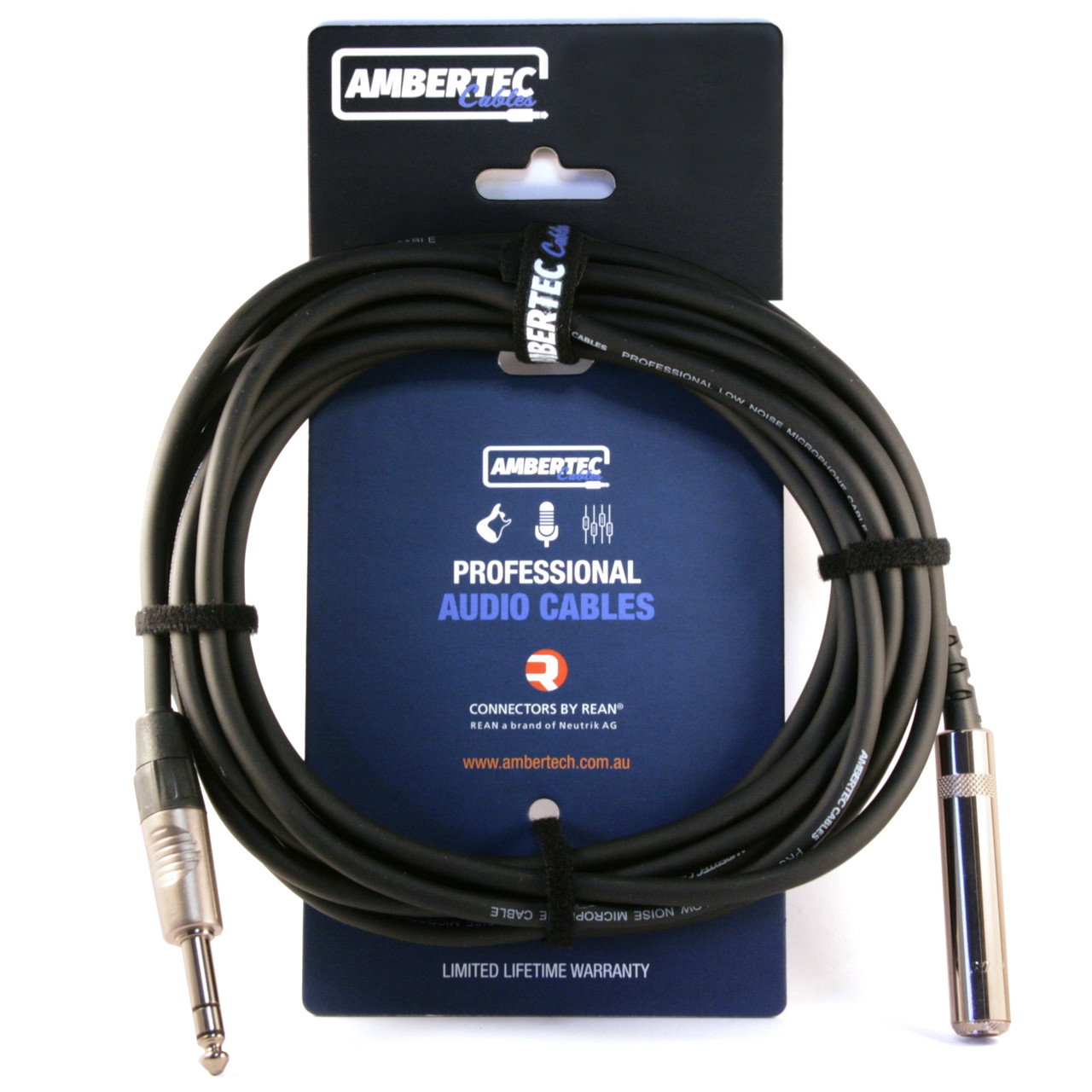 Ambertec Extension cable REAN 6.35mm TRS plug to 6.35mm TRS socket ...