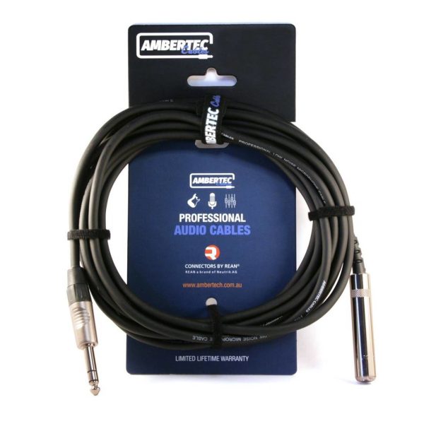Ambertec Extension cable REAN 6.35mm TRS plug to 6.35mm TRS socket ...
