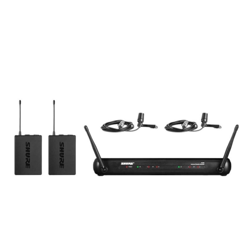 JANDS SVX Wireless Microphone System – 2x SVX1 Bodypack Tx, 2x CVL-B/C Lavalier Mics, SVX88 Dual ...